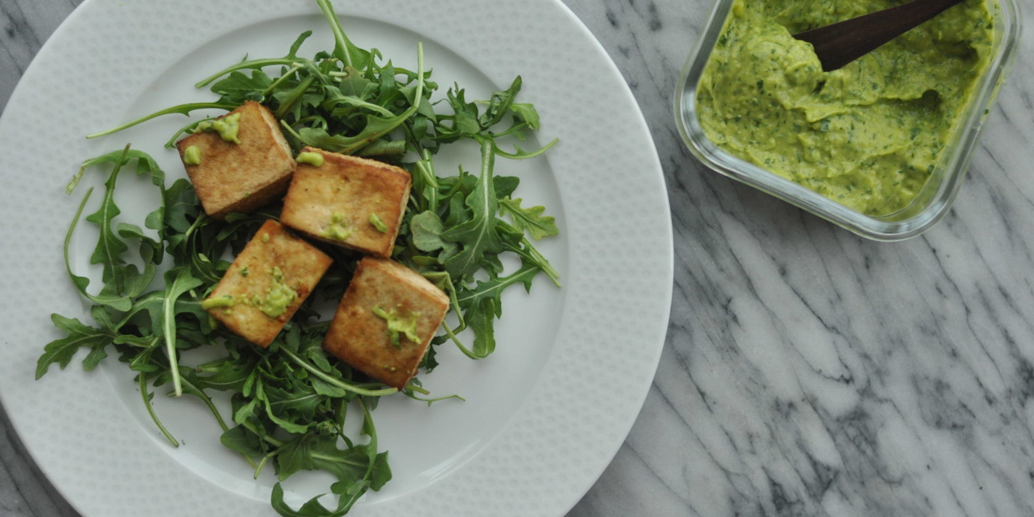 Baked Tofu & Avocado Sauce - Veggiecurean