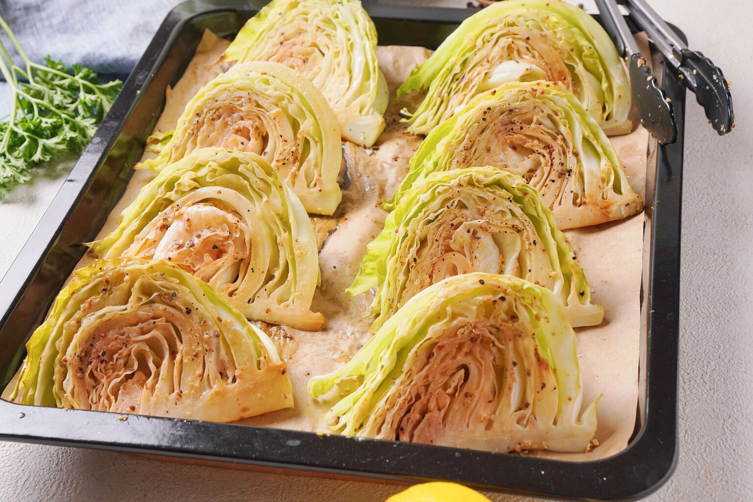 Easy Oven Baked Cabbage with Mustard Sauce - Veggiecurean